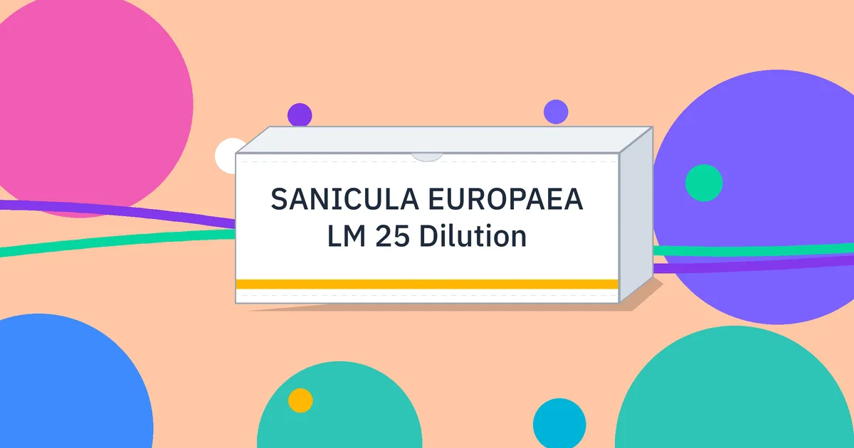 Symbolbild: Packung mit der Aufschrift SANICULA EUROPAEA LM 25 Dilution (PZN 13182356) – Verfügbarkeit und Bezug in Apotheken in Frankfurt am Main