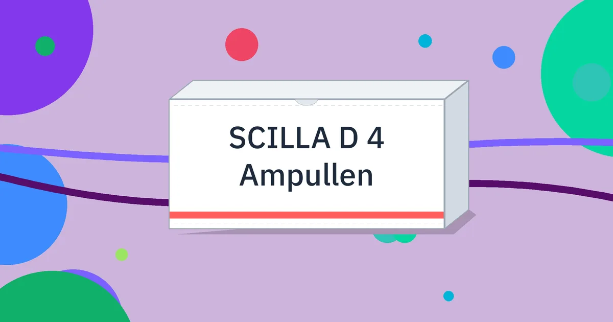 Symbolbild: Packung mit der Aufschrift SCILLA D 4 Ampullen (PZN 11708044) – Verfügbarkeit und Bezug in Apotheken in Frankfurt am Main