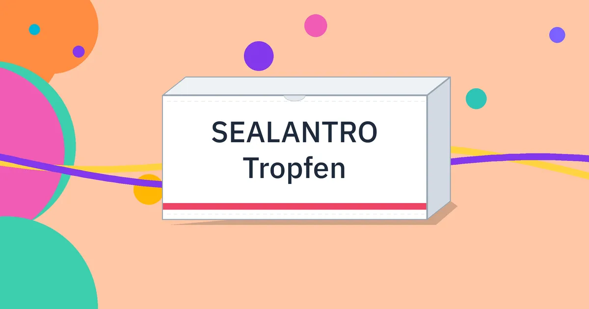 Symbolbild: Packung mit der Aufschrift SEALANTRO Tropfen (PZN 16396885) – Verfügbarkeit und Bezug in Apotheken in Frankfurt am Main