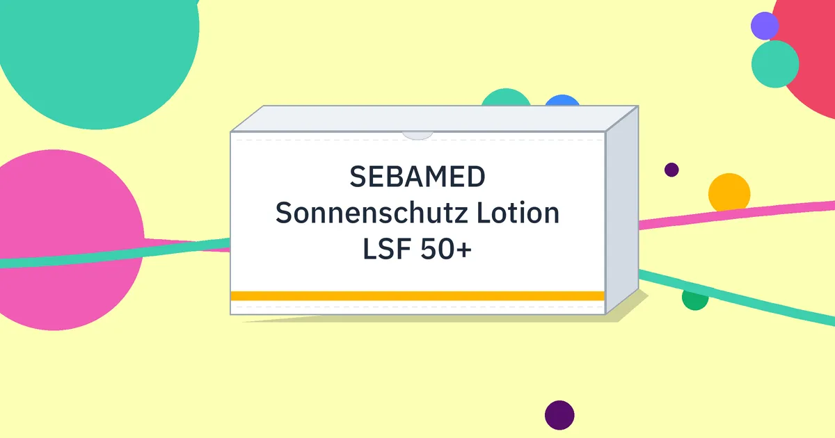 Symbolbild: Packung mit der Aufschrift SEBAMED Sonnenschutz Lotion LSF 50+ (PZN 14347546) – Verfügbarkeit und Bezug in Apotheken in Frankfurt am Main