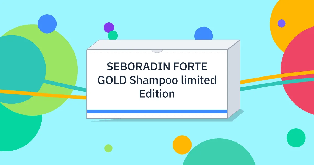 Symbolbild: Packung mit der Aufschrift SEBORADIN FORTE GOLD Shampoo limited Edition (PZN 18402093) – Verfügbarkeit und Bezug in Apotheken in Frankfurt am Main
