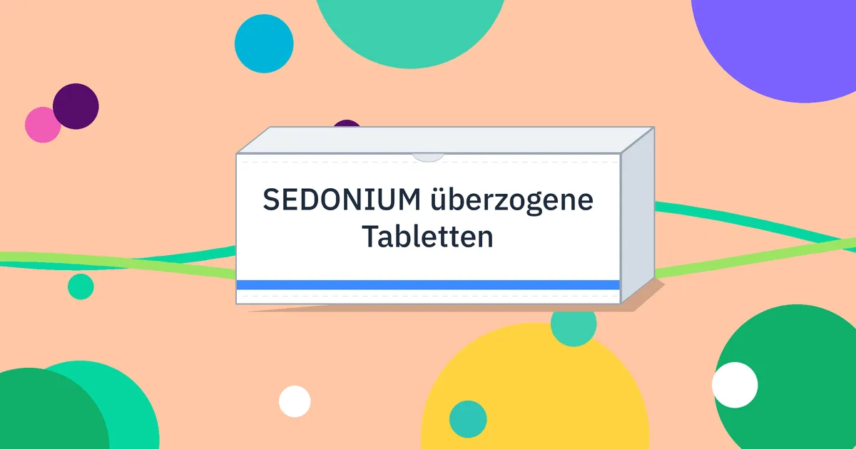 Symbolbild: Packung mit der Aufschrift SEDONIUM überzogene Tabletten (PZN 11177871) – Verfügbarkeit und Bezug in Apotheken in Frankfurt am Main