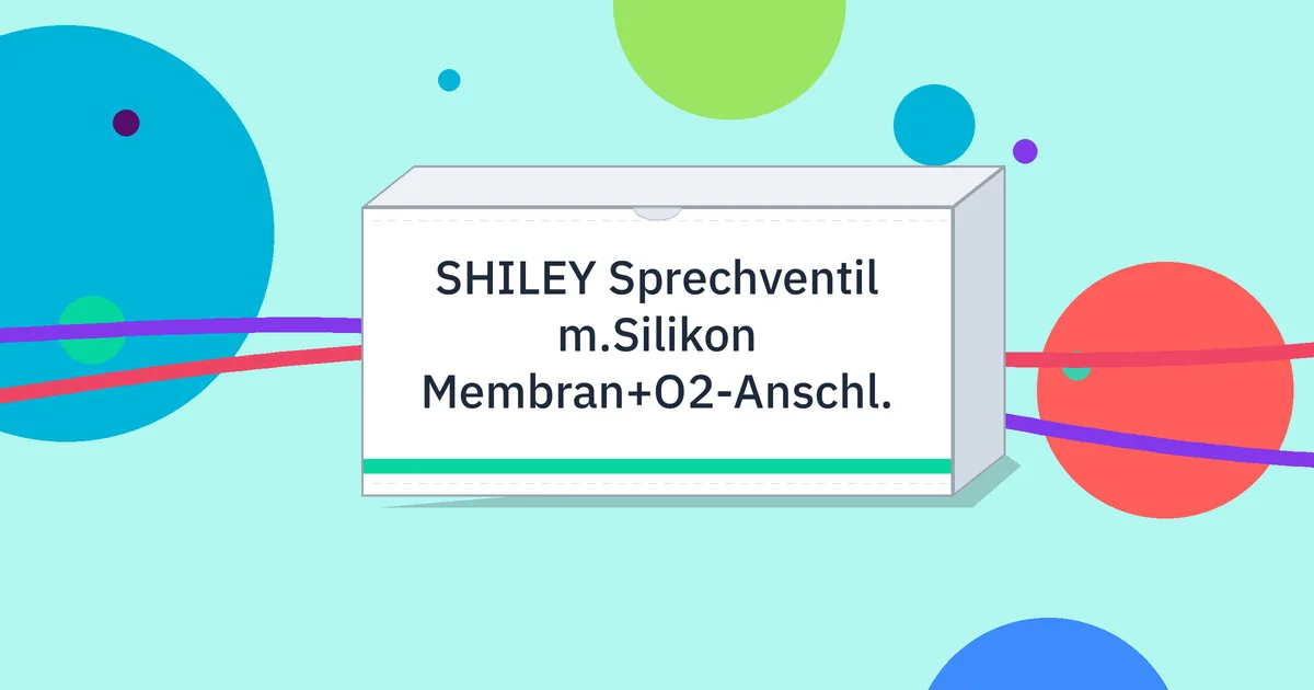 Symbolbild: Packung mit der Aufschrift SHILEY Sprechventil m.Silikon Membran+O2-Anschl. (PZN 09193905) – Verfügbarkeit und Bezug in Apotheken in Frankfurt am Main