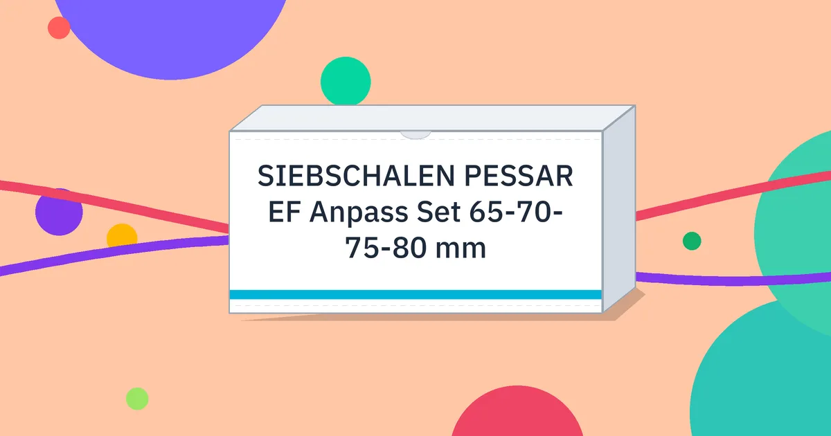 Symbolbild: Packung mit der Aufschrift SIEBSCHALEN PESSAR EF Anpass Set 65-70-75-80 mm (PZN 10380311) – Verfügbarkeit und Bezug in Apotheken in Frankfurt am Main