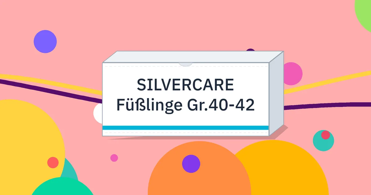 Symbolbild: Packung mit der Aufschrift SILVERCARE Füßlinge Gr.40-42 (PZN 06718425) – Verfügbarkeit und Bezug in Apotheken in Frankfurt am Main