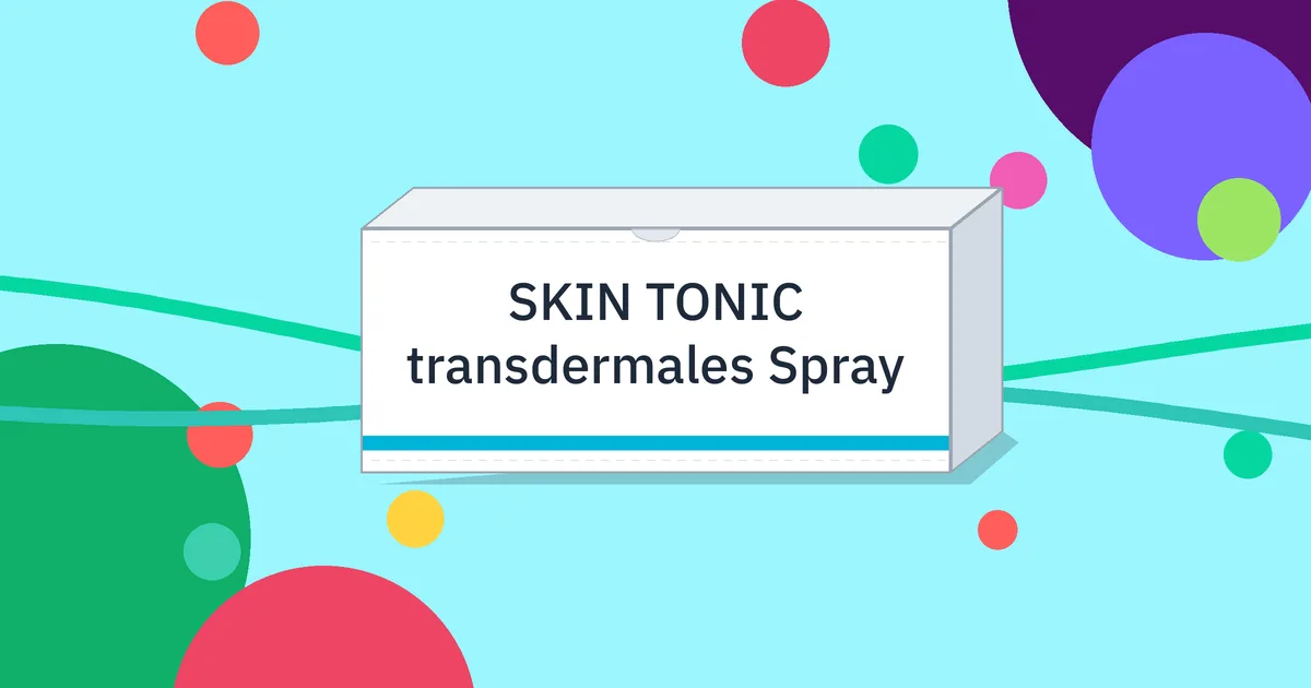 Symbolbild: Packung mit der Aufschrift SKIN TONIC transdermales Spray (PZN 16129859) – Verfügbarkeit und Bezug in Apotheken in Frankfurt am Main