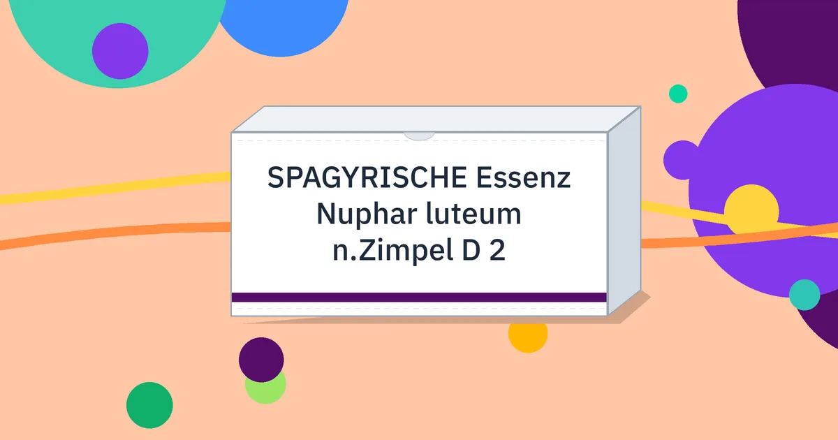 Symbolbild: Packung mit der Aufschrift SPAGYRISCHE Essenz Nuphar luteum n.Zimpel D 2 (PZN 10014871) – Verfügbarkeit und Bezug in Apotheken in Frankfurt am Main