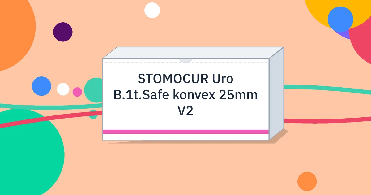 Symbolbild: Packung mit der Aufschrift STOMOCUR Uro B.1t.Safe konvex 25mm V2 (PZN 13866936) – Verfügbarkeit und Bezug in Apotheken in Frankfurt am Main