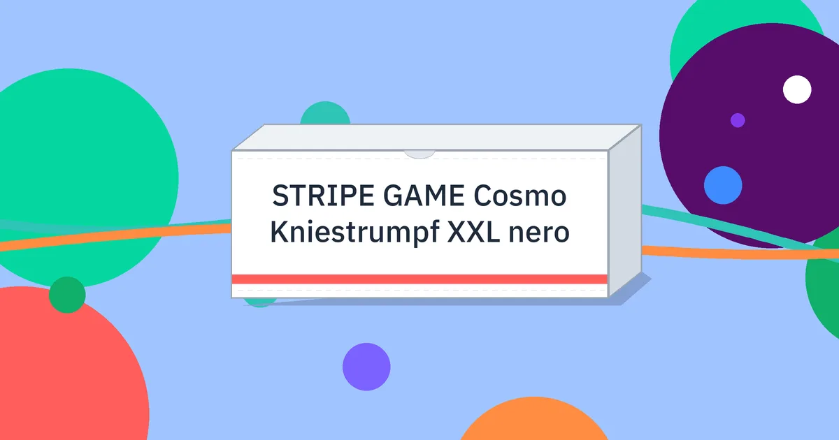 Symbolbild: Packung mit der Aufschrift STRIPE GAME Cosmo Kniestrumpf XXL nero (PZN 20209245) – Verfügbarkeit und Bezug in Apotheken in Frankfurt am Main