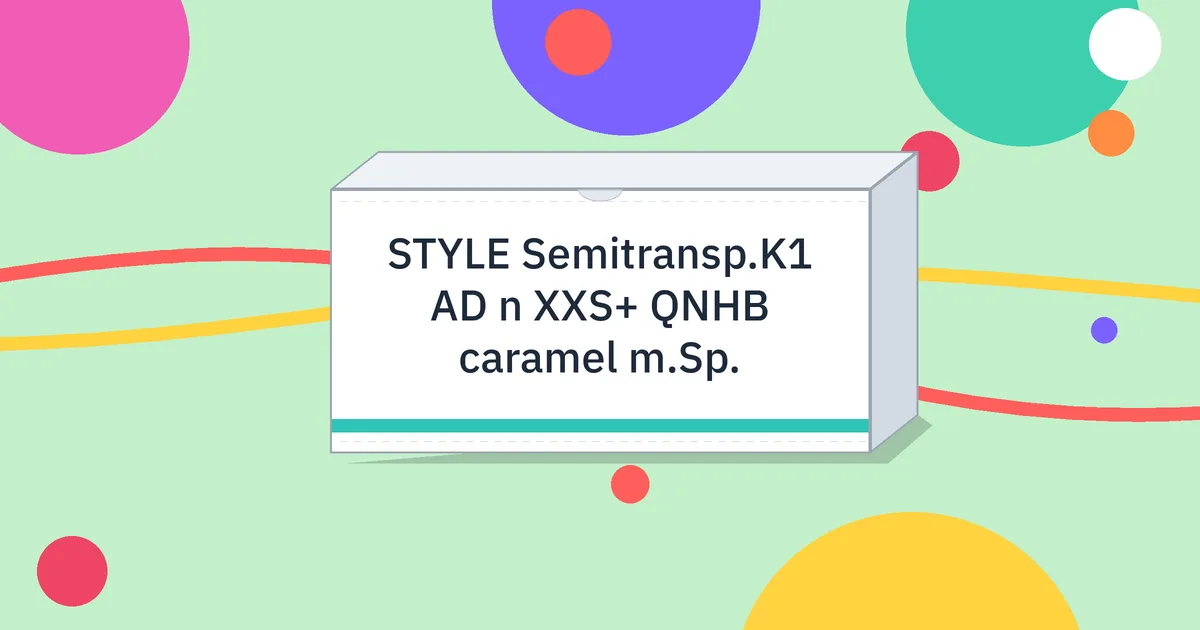 Symbolbild: Packung mit der Aufschrift STYLE Semitransp.K1 AD n XXS+ QNHB caramel m.Sp. (PZN 18870316) – Verfügbarkeit und Bezug in Apotheken in Frankfurt am Main
