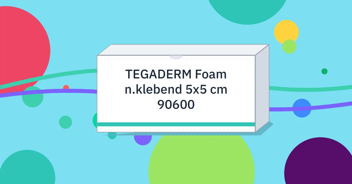 Symbolbild: Packung mit der Aufschrift TEGADERM Foam n.klebend 5x5 cm 90600 (PZN 16394656) – Verfügbarkeit und Bezug in Apotheken in Frankfurt am Main