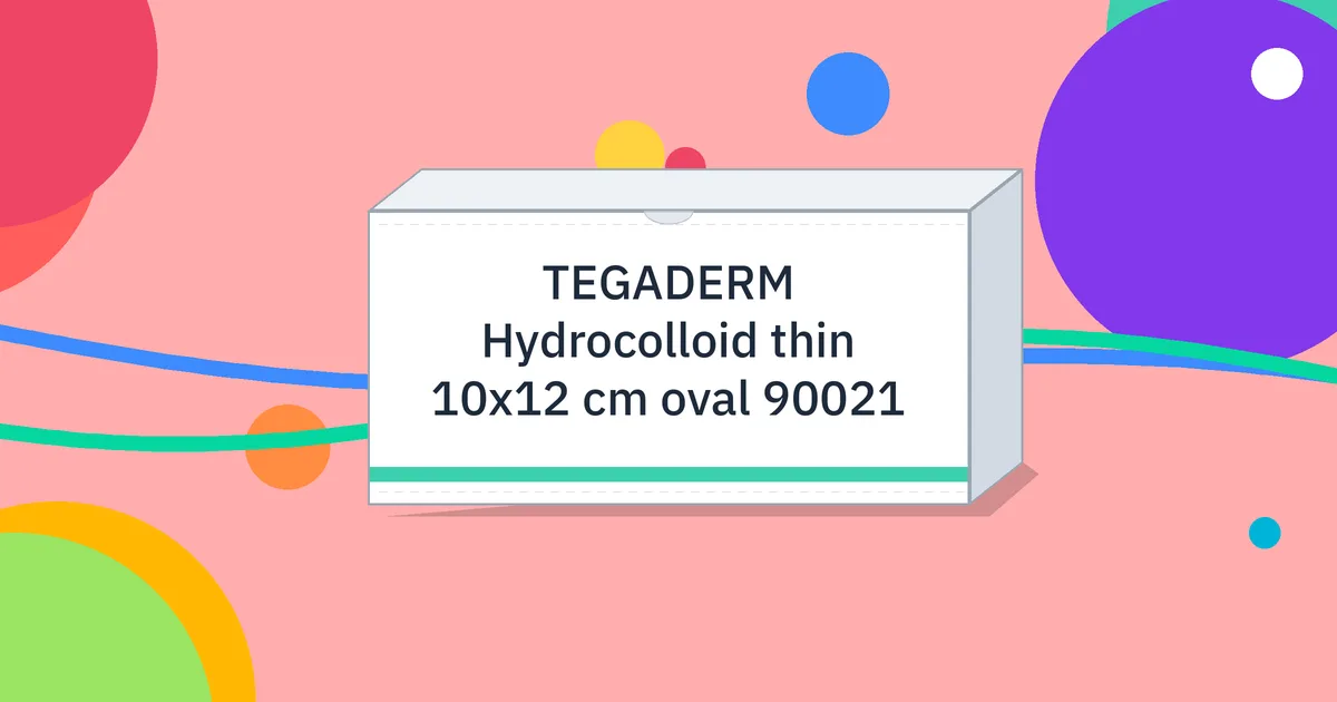 Symbolbild: Packung mit der Aufschrift TEGADERM Hydrocolloid thin 10x12 cm oval 90021 (PZN 05398875) – Verfügbarkeit und Bezug in Apotheken in Frankfurt am Main