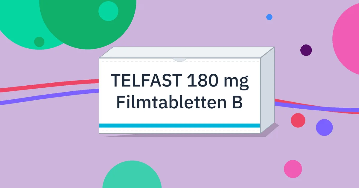 Symbolbild: Packung mit der Aufschrift TELFAST 180 mg Filmtabletten B (PZN 02160564) – Verfügbarkeit und Bezug in Apotheken in Frankfurt am Main