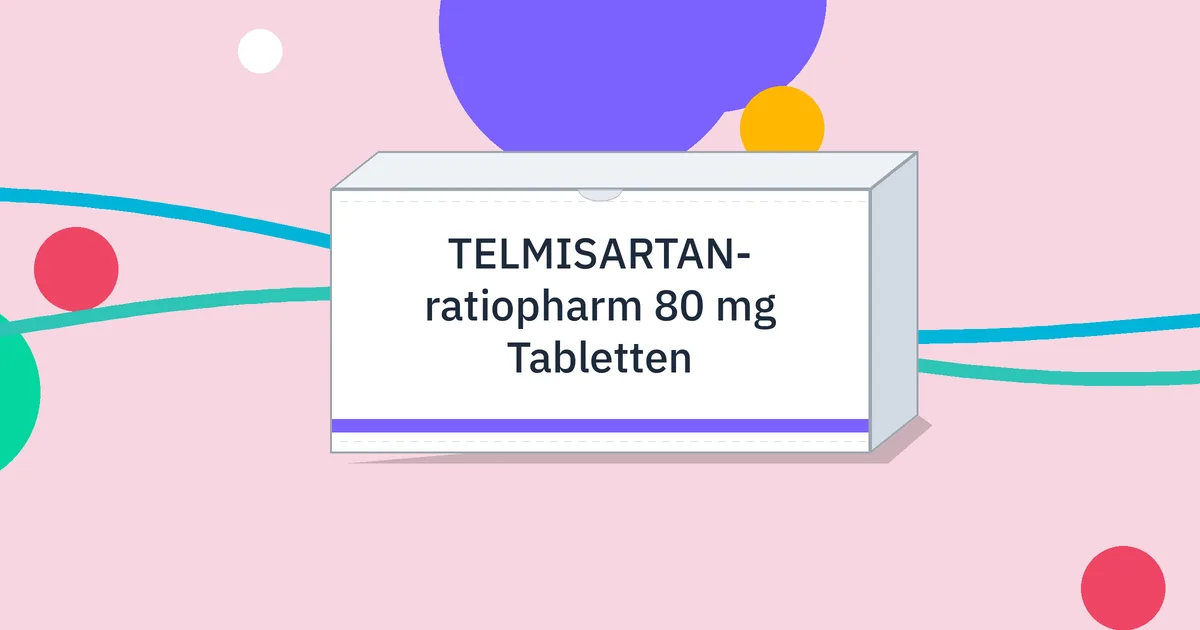 Symbolbild: Packung mit der Aufschrift TELMISARTAN-ratiopharm 80 mg Tabletten (PZN 02718109) – Verfügbarkeit und Bezug in Apotheken in Frankfurt am Main