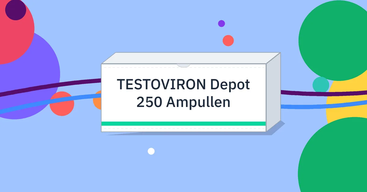 Symbolbild: Packung mit der Aufschrift TESTOVIRON Depot 250 Ampullen (PZN 04542258) – Verfügbarkeit und Bezug in Apotheken in Frankfurt am Main
