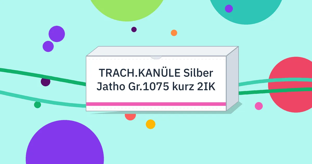 Symbolbild: Packung mit der Aufschrift TRACH.KANÜLE Silber Jatho Gr.1075 kurz 2IK (PZN 06987875) – Verfügbarkeit und Bezug in Apotheken in Frankfurt am Main