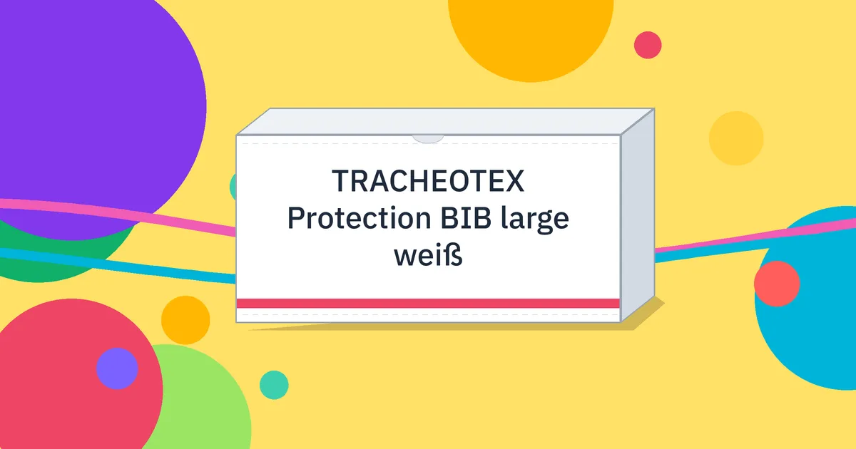 Symbolbild: Packung mit der Aufschrift TRACHEOTEX Protection BIB large weiß (PZN 19484101) – Verfügbarkeit und Bezug in Apotheken in Frankfurt am Main