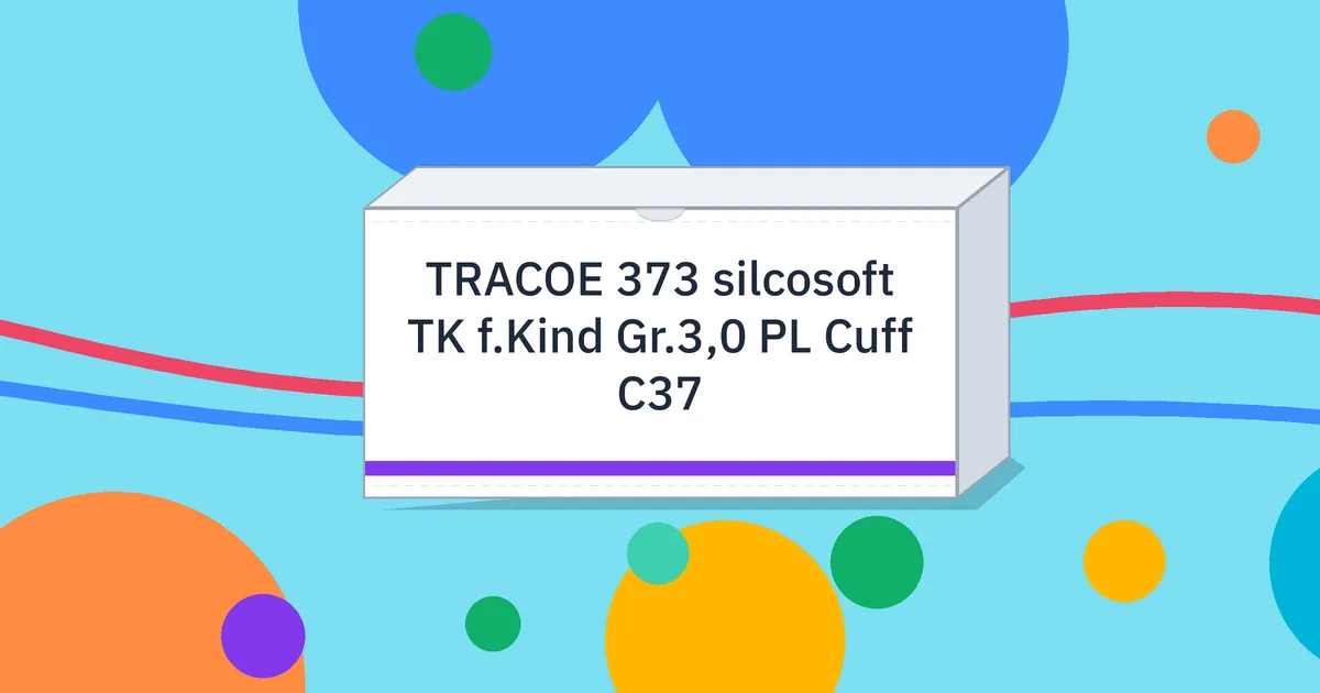 Symbolbild: Packung mit der Aufschrift TRACOE 373 silcosoft TK f.Kind Gr.3,0 PL Cuff C37 (PZN 14316907) – Verfügbarkeit und Bezug in Apotheken in Frankfurt am Main