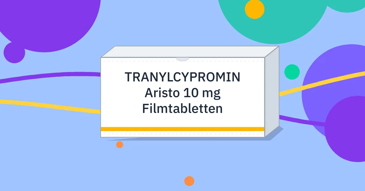 Symbolbild: Packung mit der Aufschrift TRANYLCYPROMIN Aristo 10 mg Filmtabletten (PZN 12461781) – Verfügbarkeit und Bezug in Apotheken in Frankfurt am Main