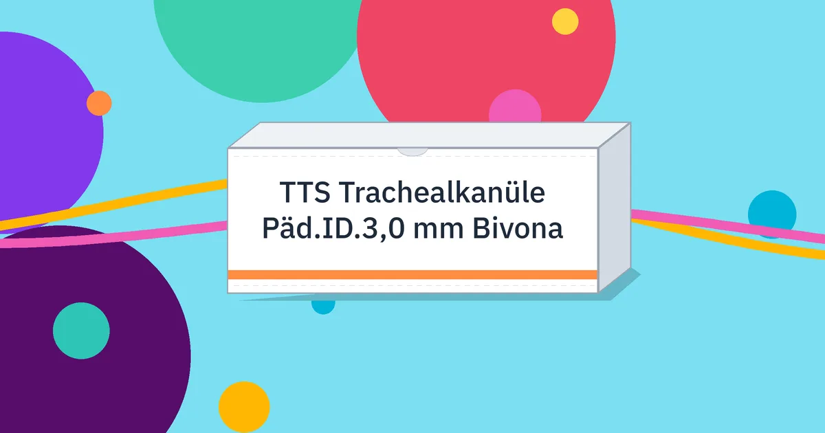 Symbolbild: Packung mit der Aufschrift TTS Trachealkanüle Päd.ID.3,0 mm Bivona (PZN 02257080) – Verfügbarkeit und Bezug in Apotheken in Frankfurt am Main