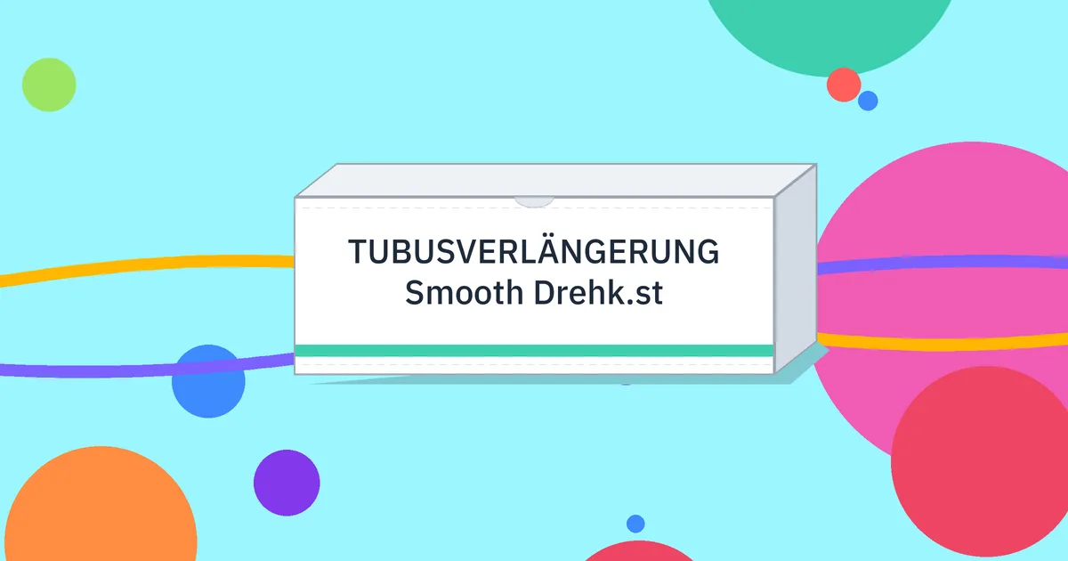 Symbolbild: Packung mit der Aufschrift TUBUSVERLÄNGERUNG Smooth Drehk.st (PZN 04015671) – Verfügbarkeit und Bezug in Apotheken in Frankfurt am Main
