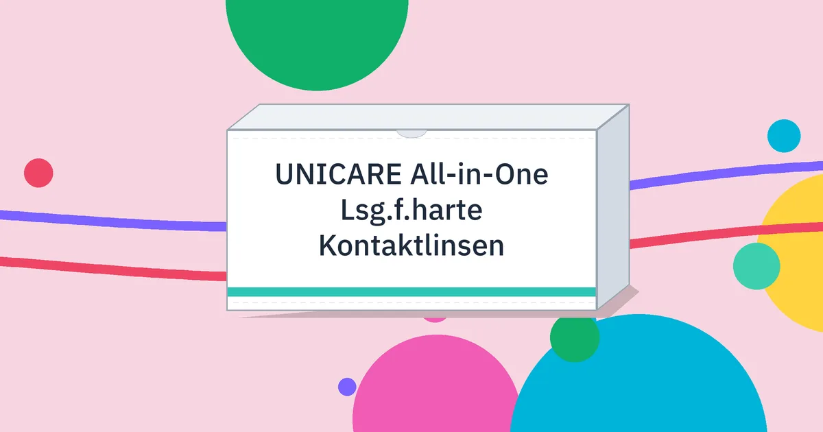 Symbolbild: Packung mit der Aufschrift UNICARE All-in-One Lsg.f.harte Kontaktlinsen (PZN 19134430) – Verfügbarkeit und Bezug in Apotheken in Frankfurt am Main