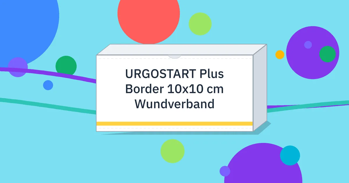 Symbolbild: Packung mit der Aufschrift URGOSTART Plus Border 10x10 cm Wundverband (PZN 11729804) – Verfügbarkeit und Bezug in Apotheken in Frankfurt am Main