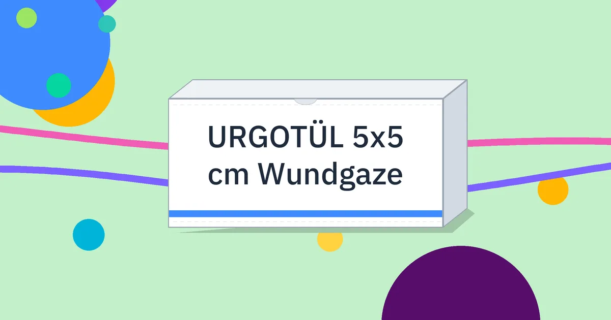 Symbolbild: Packung mit der Aufschrift URGOTÜL 5x5 cm Wundgaze (PZN 16684561) – Verfügbarkeit und Bezug in Apotheken in Frankfurt am Main