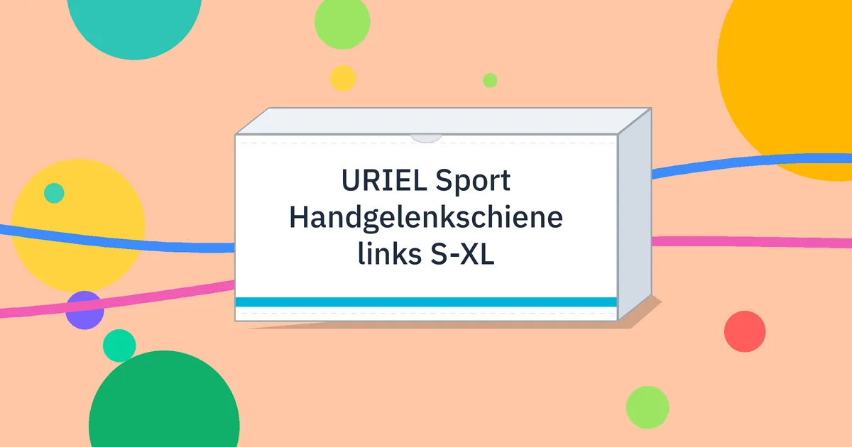 Symbolbild: Packung mit der Aufschrift URIEL Sport Handgelenkschiene links S-XL (PZN 00781523) – Verfügbarkeit und Bezug in Apotheken in Frankfurt am Main