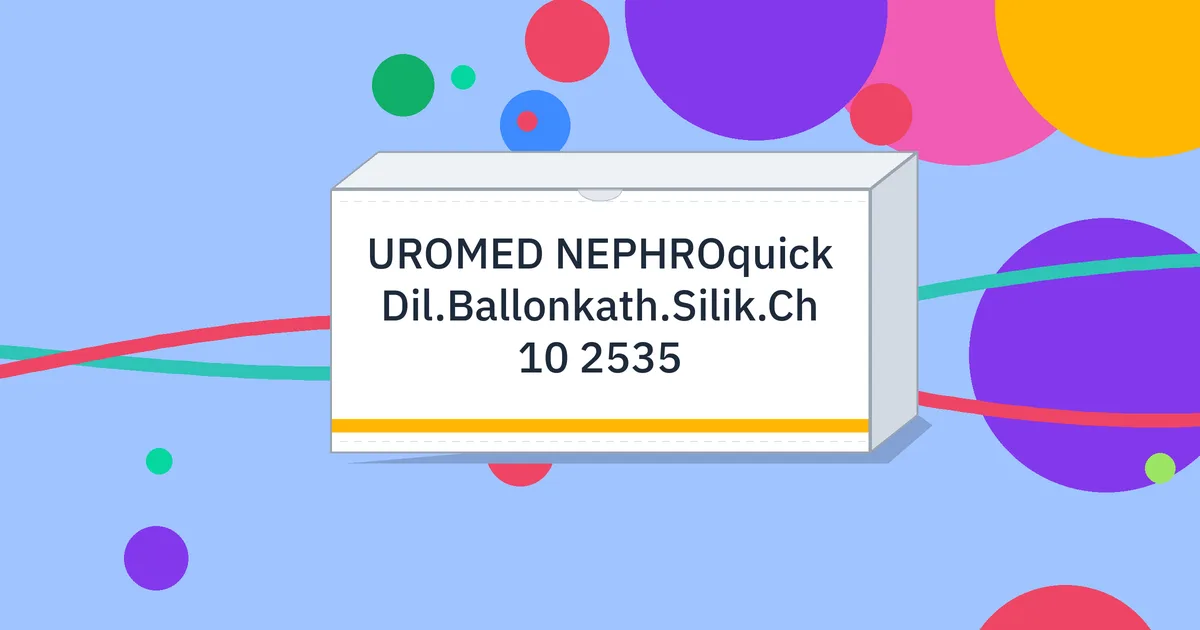 Symbolbild: Packung mit der Aufschrift UROMED NEPHROquick Dil.Ballonkath.Silik.Ch 10 2535 (PZN 10250005) – Verfügbarkeit und Bezug in Apotheken in Frankfurt am Main