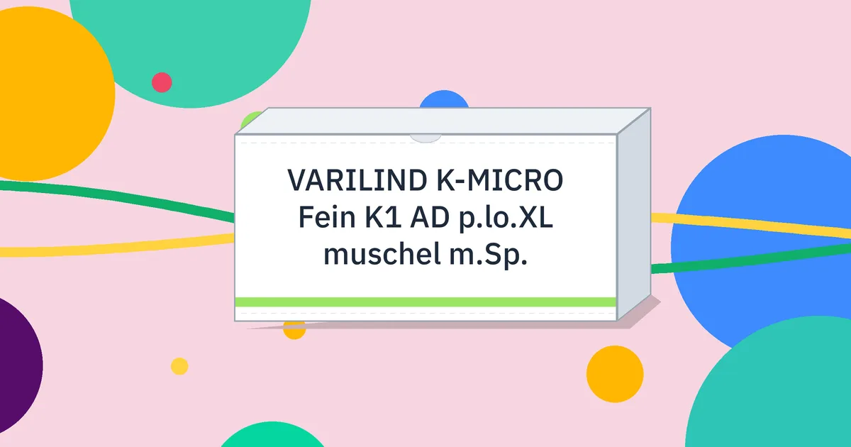 Symbolbild: Packung mit der Aufschrift VARILIND K-MICRO Fein K1 AD p.lo.XL muschel m.Sp. (PZN 20619061) – Verfügbarkeit und Bezug in Apotheken in Frankfurt am Main