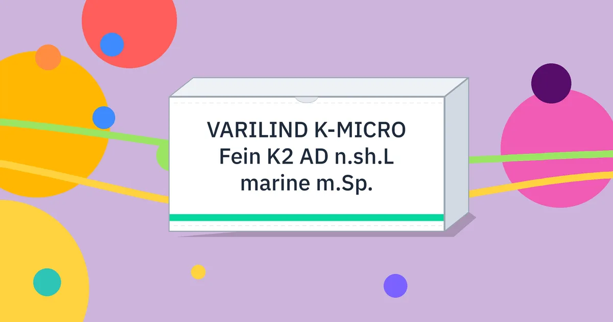 Symbolbild: Packung mit der Aufschrift VARILIND K-MICRO Fein K2 AD n.sh.L marine m.Sp. (PZN 20619339) – Verfügbarkeit und Bezug in Apotheken in Frankfurt am Main