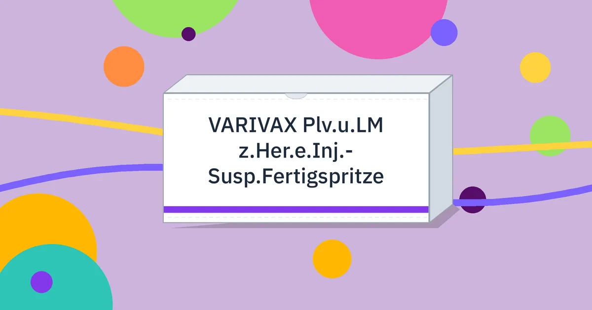 Symbolbild: Packung mit der Aufschrift VARIVAX Plv.u.LM z.Her.e.Inj.-Susp.Fertigspritze (PZN 15252836) – Verfügbarkeit und Bezug in Apotheken in Frankfurt am Main