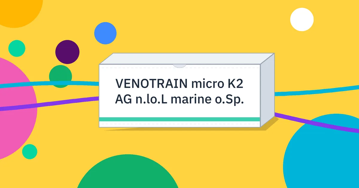 Symbolbild: Packung mit der Aufschrift VENOTRAIN micro K2 AG n.lo.L marine o.Sp. (PZN 04370030) – Verfügbarkeit und Bezug in Apotheken in Frankfurt am Main