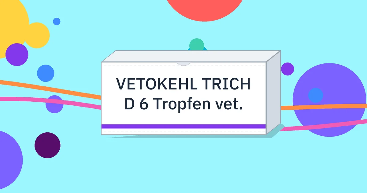 Symbolbild: Packung mit der Aufschrift VETOKEHL TRICH D 6 Tropfen vet. (PZN 00163392) – Verfügbarkeit und Bezug in Apotheken in Frankfurt am Main