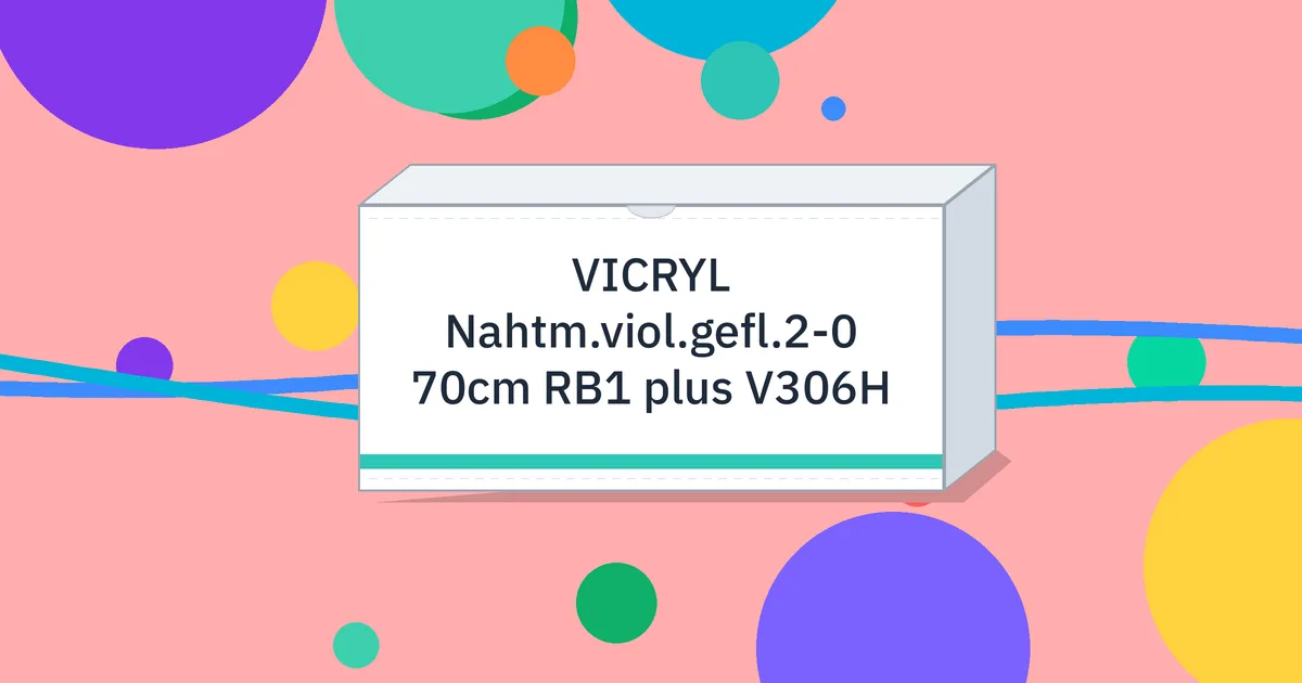 Symbolbild: Packung mit der Aufschrift VICRYL Nahtm.viol.gefl.2-0 70cm RB1 plus V306H (PZN 16392829) – Verfügbarkeit und Bezug in Apotheken in Frankfurt am Main