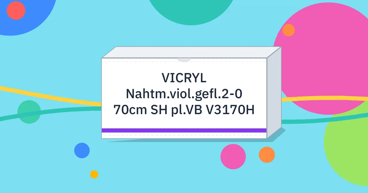 Symbolbild: Packung mit der Aufschrift VICRYL Nahtm.viol.gefl.2-0 70cm SH pl.VB V3170H (PZN 16393131) – Verfügbarkeit und Bezug in Apotheken in Frankfurt am Main
