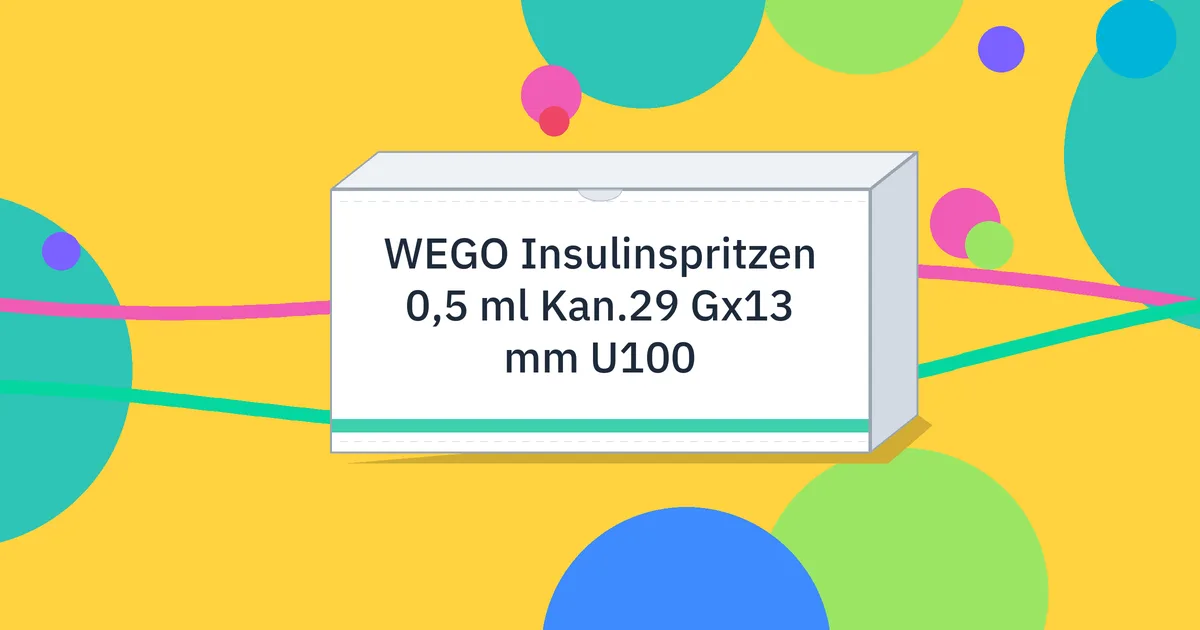 Symbolbild: Packung mit der Aufschrift WEGO Insulinspritzen 0,5 ml Kan.29 Gx13 mm U100 (PZN 18859415) – Verfügbarkeit und Bezug in Apotheken in Frankfurt am Main