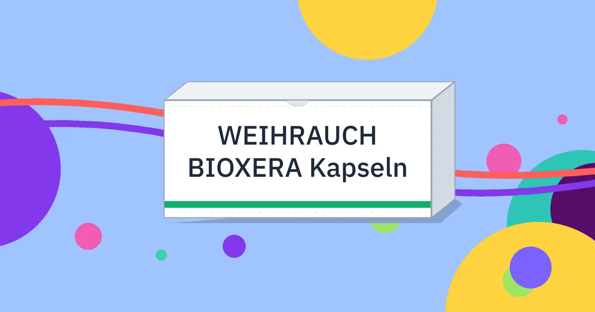 Symbolbild: Packung mit der Aufschrift WEIHRAUCH BIOXERA Kapseln (PZN 08417260) – Verfügbarkeit und Bezug in Apotheken in Frankfurt am Main
