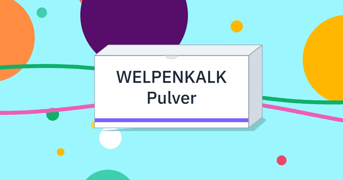 Symbolbild: Packung mit der Aufschrift WELPENKALK Pulver (PZN 03345691) – Verfügbarkeit und Bezug in Apotheken in Frankfurt am Main