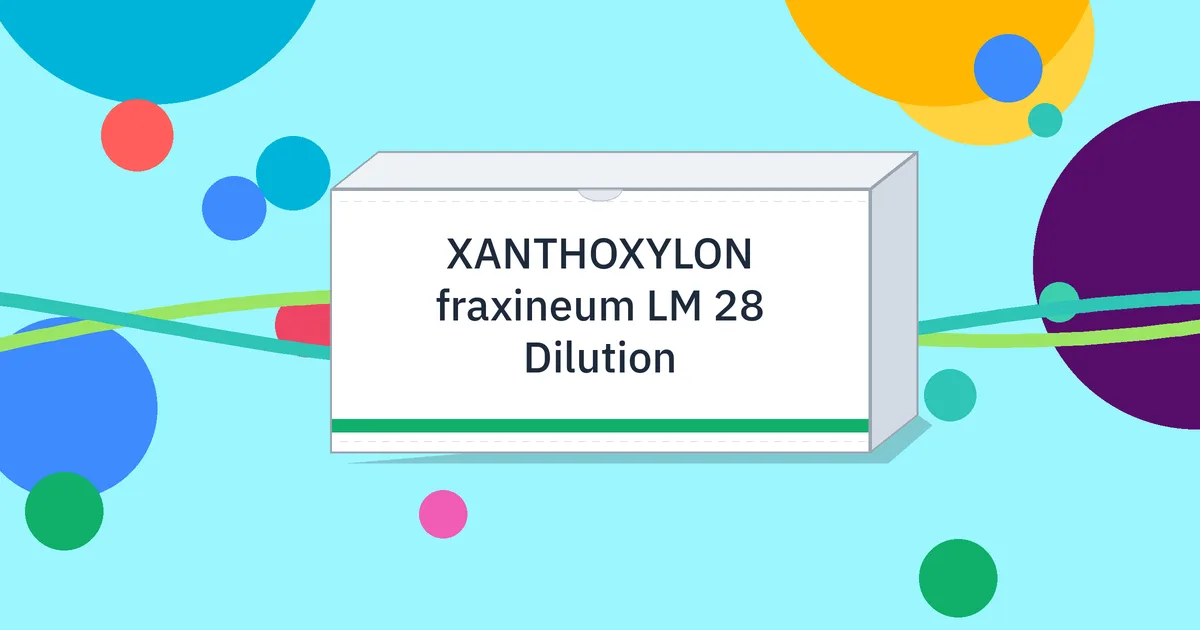 Symbolbild: Packung mit der Aufschrift XANTHOXYLON fraxineum LM 28 Dilution (PZN 13784575) – Verfügbarkeit und Bezug in Apotheken in Frankfurt am Main