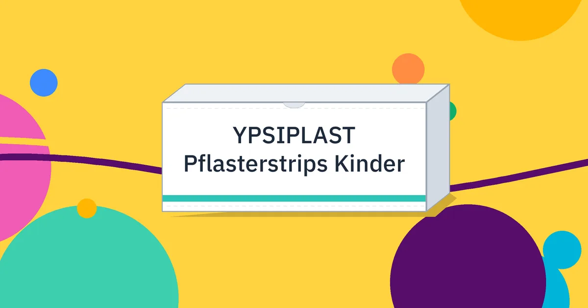 Symbolbild: Packung mit der Aufschrift YPSIPLAST Pflasterstrips Kinder (PZN 20364572) – Verfügbarkeit und Bezug in Apotheken in Frankfurt am Main