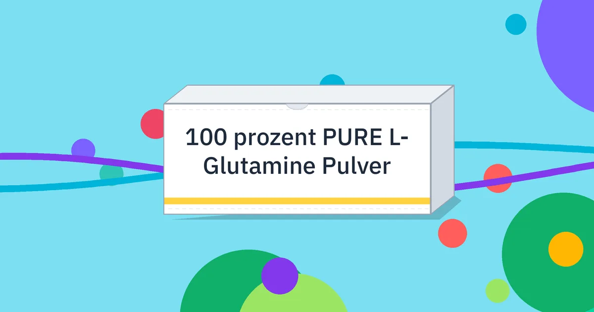 Symbolbild: Packung mit der Aufschrift 100 prozent PURE L-Glutamine Pulver (PZN 09706836) – Verfügbarkeit und Bezug in Apotheken in Frankfurt am Main
