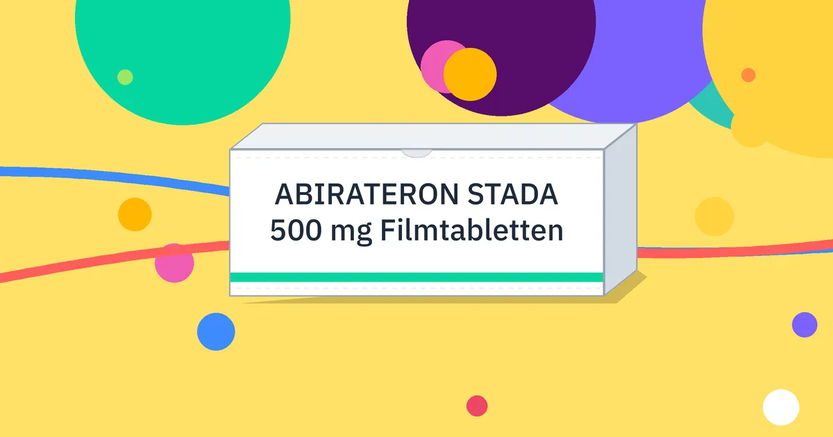 Symbolbild: Packung mit der Aufschrift ABIRATERON STADA 500 mg Filmtabletten (PZN 19301833) – Verfügbarkeit und Bezug in Apotheken in Frankfurt am Main