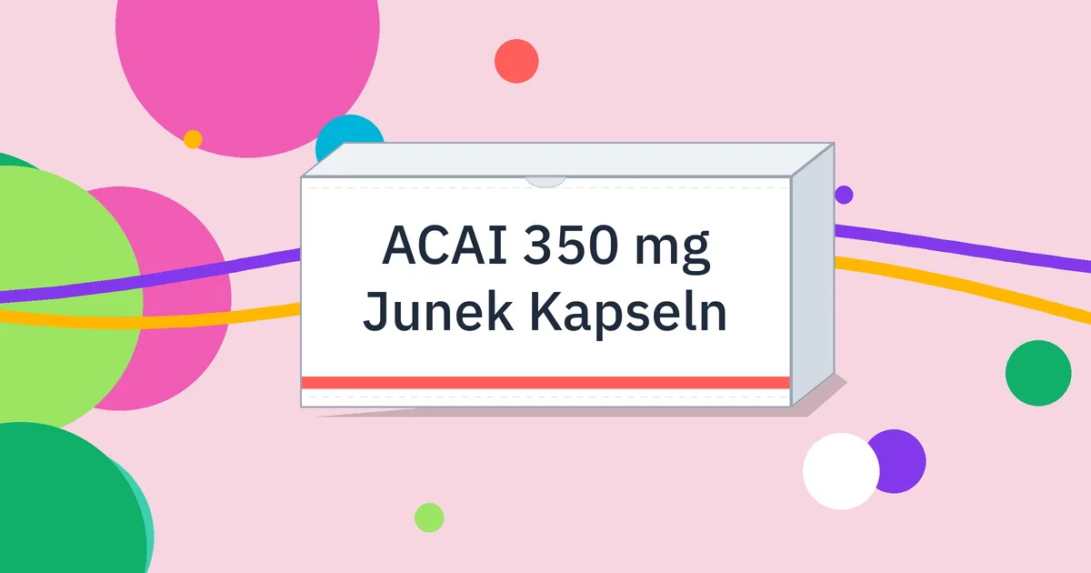 Symbolbild: Packung mit der Aufschrift ACAI 350 mg Junek Kapseln (PZN 10337580) – Verfügbarkeit und Bezug in Apotheken in Frankfurt am Main