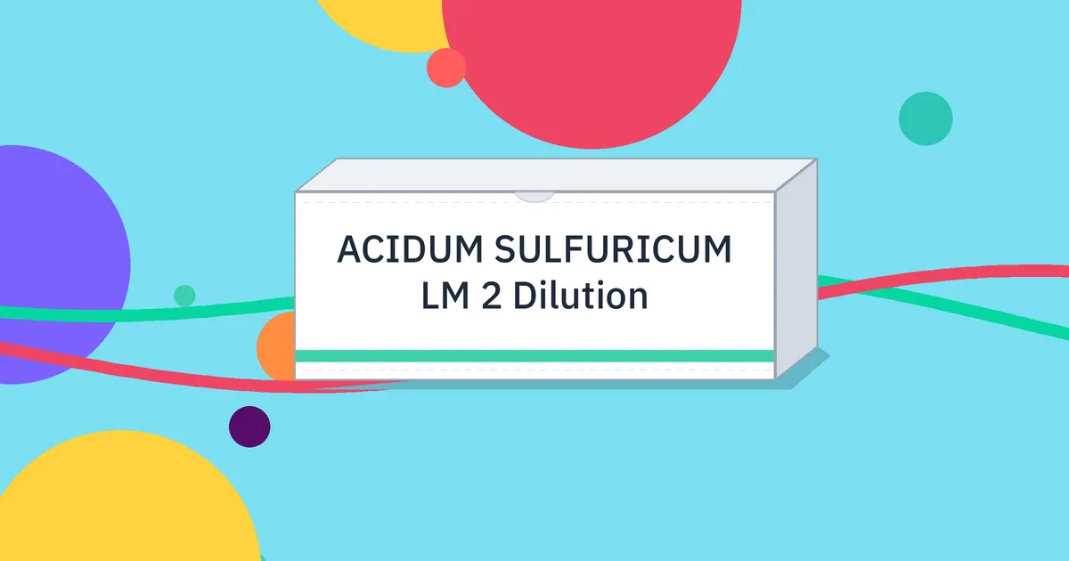 Symbolbild: Packung mit der Aufschrift ACIDUM SULFURICUM LM 2 Dilution (PZN 12753911) – Verfügbarkeit und Bezug in Apotheken in Frankfurt am Main