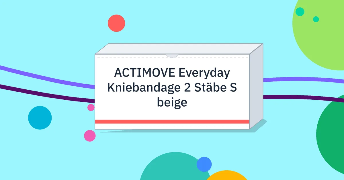 Symbolbild: Packung mit der Aufschrift ACTIMOVE Everyday Kniebandage 2 Stäbe S beige (PZN 18328238) – Verfügbarkeit und Bezug in Apotheken in Frankfurt am Main