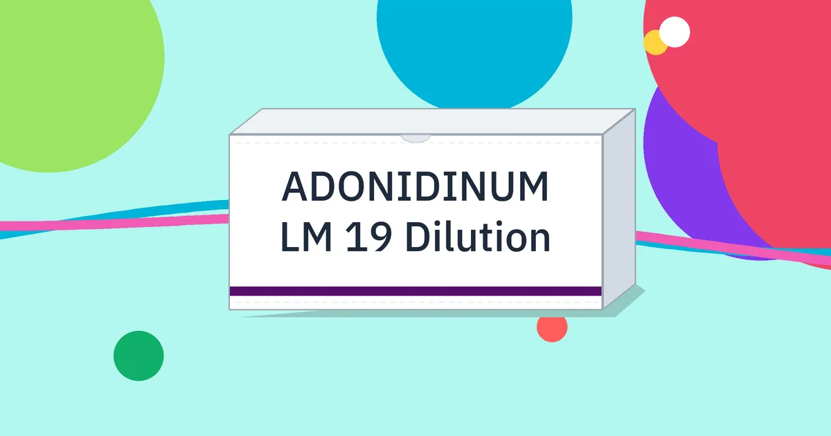 Symbolbild: Packung mit der Aufschrift ADONIDINUM LM 19 Dilution (PZN 13297533) – Verfügbarkeit und Bezug in Apotheken in Frankfurt am Main