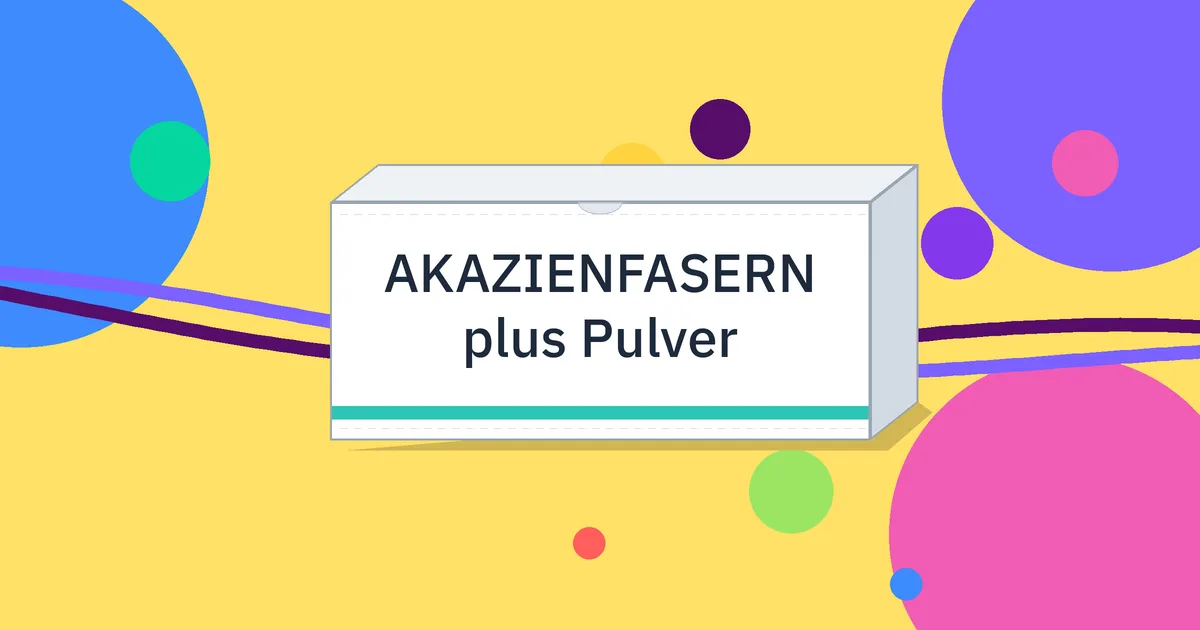 Symbolbild: Packung mit der Aufschrift AKAZIENFASERN plus Pulver (PZN 15634549) – Verfügbarkeit und Bezug in Apotheken in Frankfurt am Main