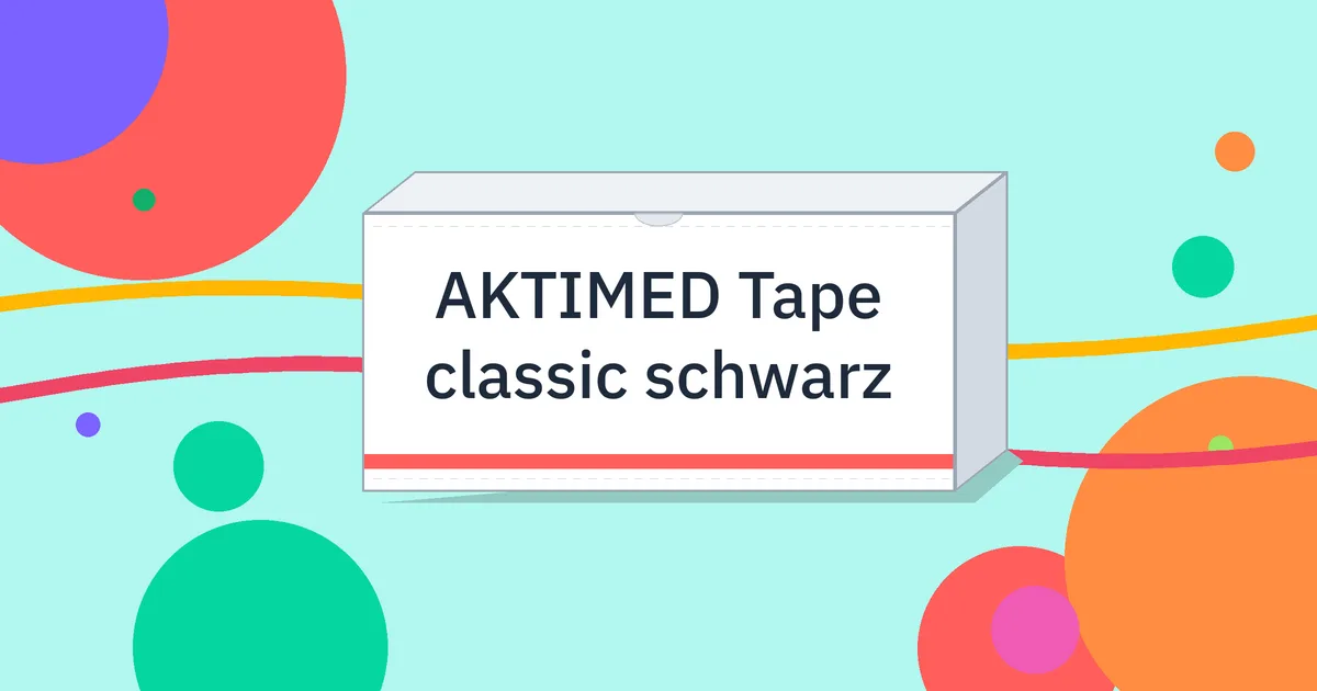 Symbolbild: Packung mit der Aufschrift AKTIMED Tape classic schwarz (PZN 13426108) – Verfügbarkeit und Bezug in Apotheken in Frankfurt am Main